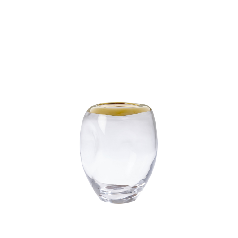 Organic Formed Gold Rim Vase Medium – SR Interiors